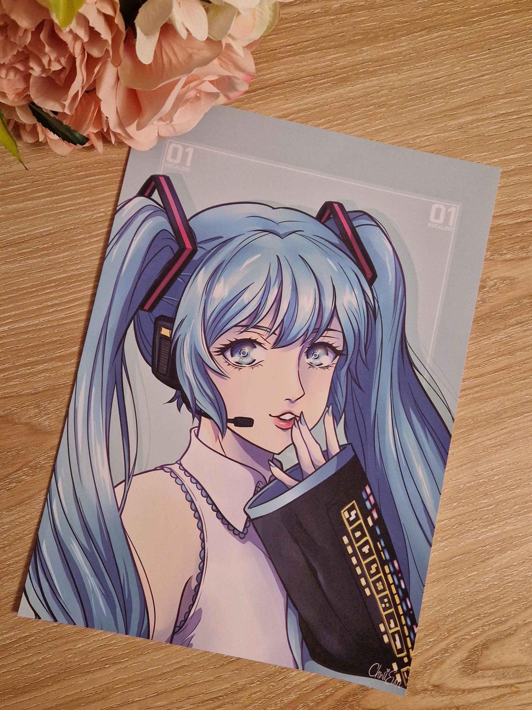 Portrait Art Print A4 Hatsune Miku : Vocaloid - Etsy