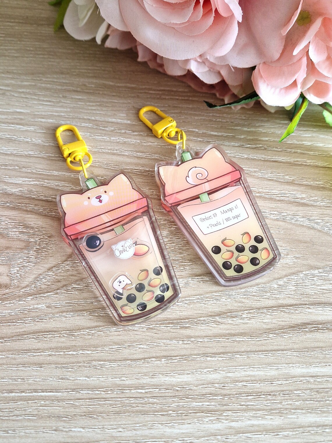 Bubble Tea Shaker Keyrings - Etsy