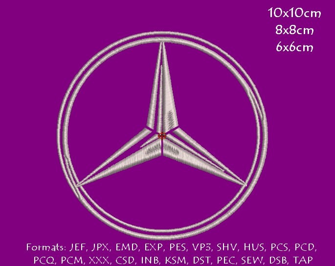 Mercedes Benz Embroidery Design 2 Sizes and 3 Sizes - Etsy