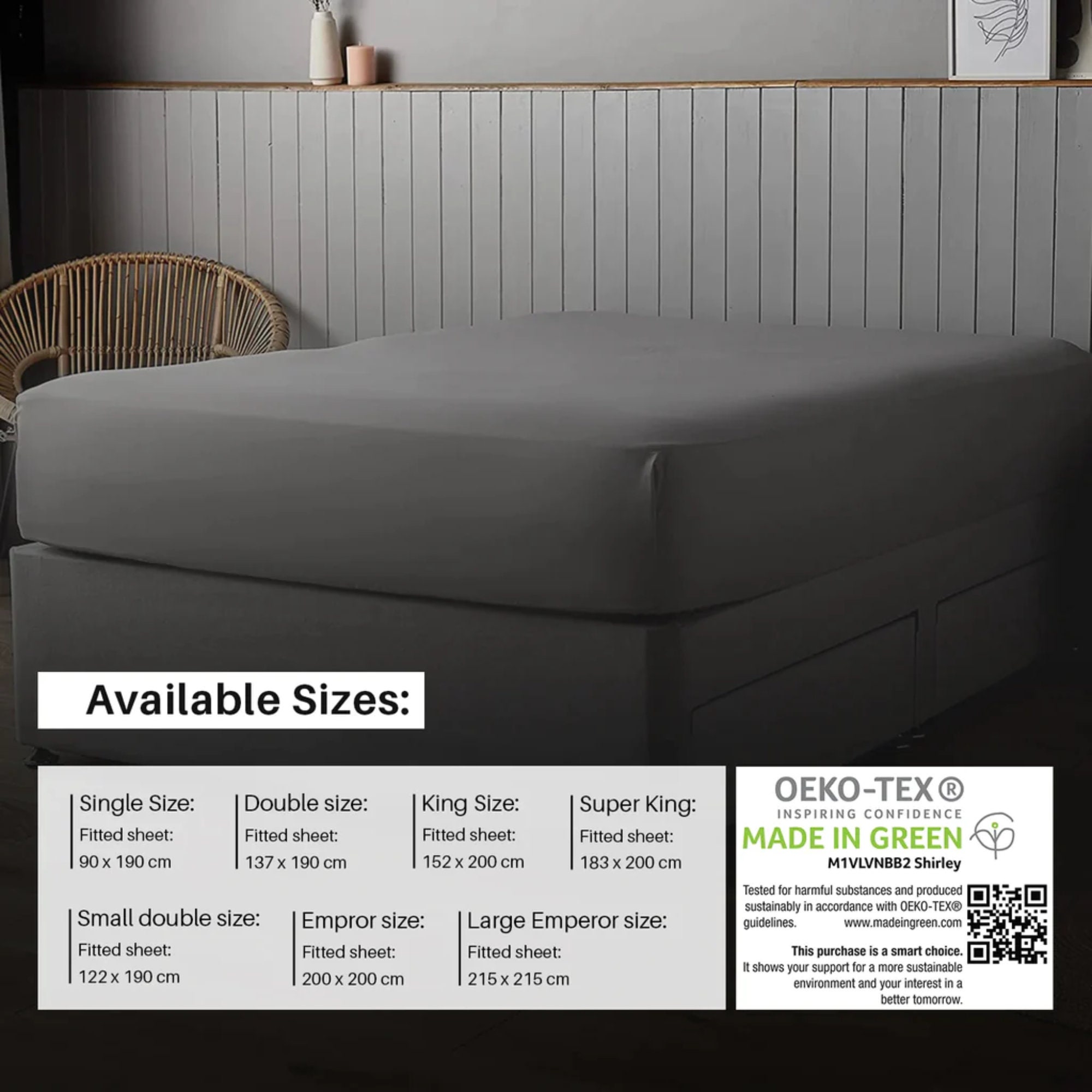 100% Cotton 200 Thread Count Bedding Sheets 30CM/12 Grey - Etsy