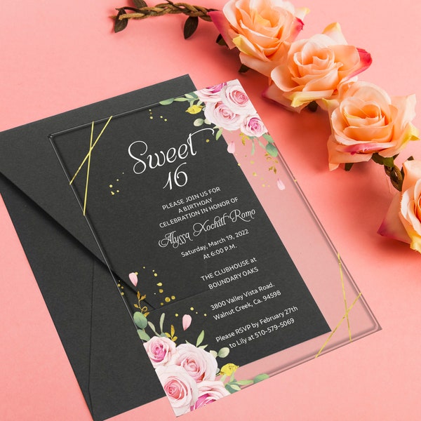 Acrylic Quinceanera Invitations - Etsy