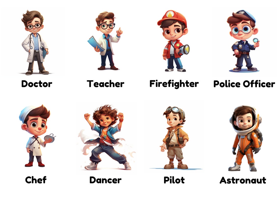 24 Professions Flash Cards for Kids FREE COLORING PAGES Nomenclature ...