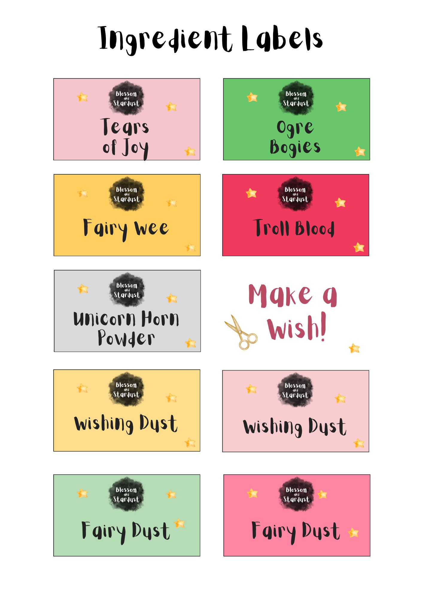 Potion Making Kit Printable – Science Experiment & Ingredient Labels ...