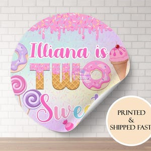 Two Sweet Birthday Stickers, Custom Birthday Stickers, Two Sweet ...