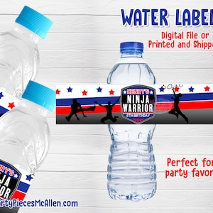 Ninja Warrior Water Labels, Ninja Warrior Party Favors, Ninja Party ...