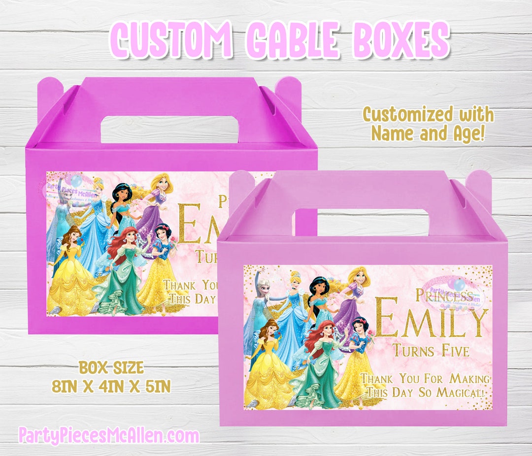 Princess Party Gable Boxes, Princess Birthday Party Supplies ...