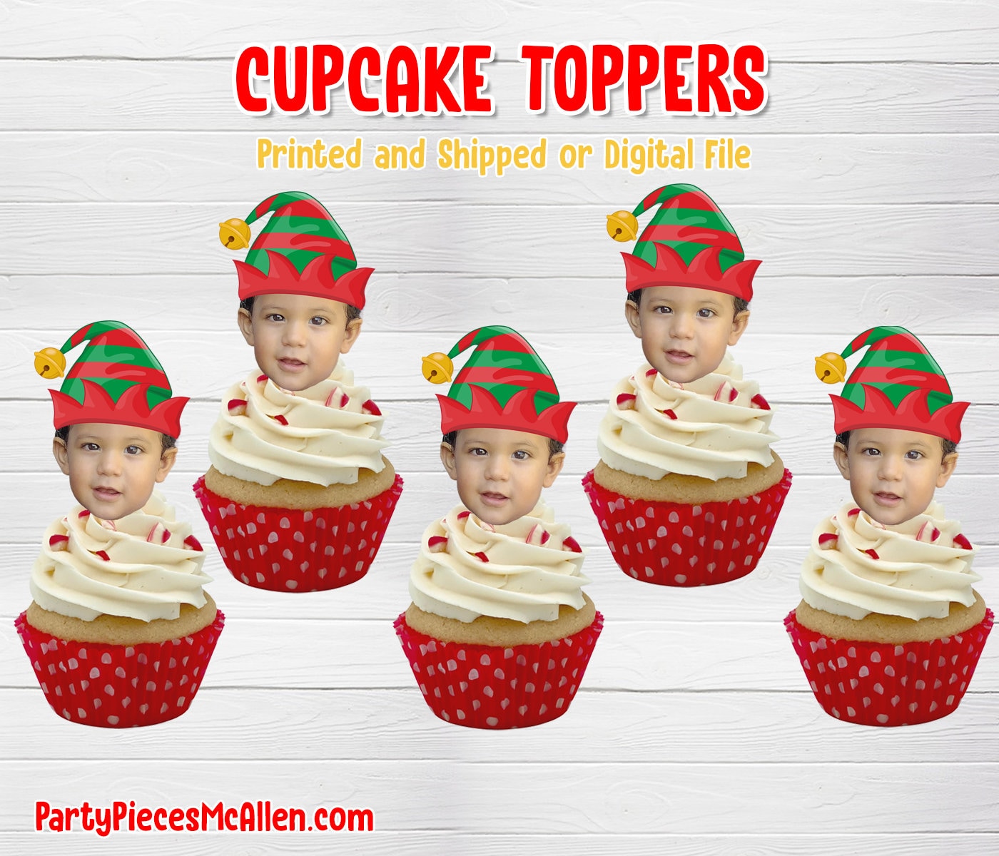 Elf Cupcake Toppers Santa's Helper Birthday Supplies Elf - Etsy