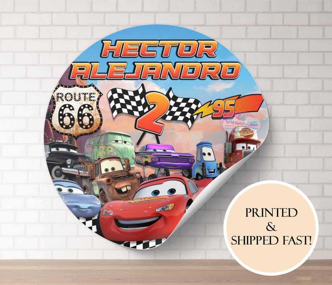 Racer Cars Birthday Stickers, Custom Birthday Stickers, Racer Birthday ...