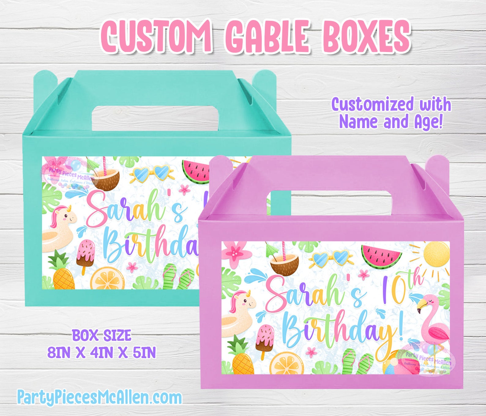 Pool Party Gable Boxes, Splish Splash Birthday Party Supplies ...