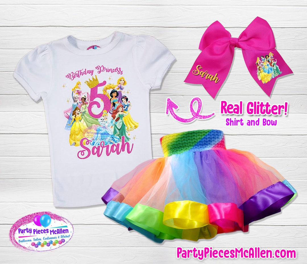 Princess Birthday Tutu Outfit, Princess Colorful Birthday Tutu Set ...
