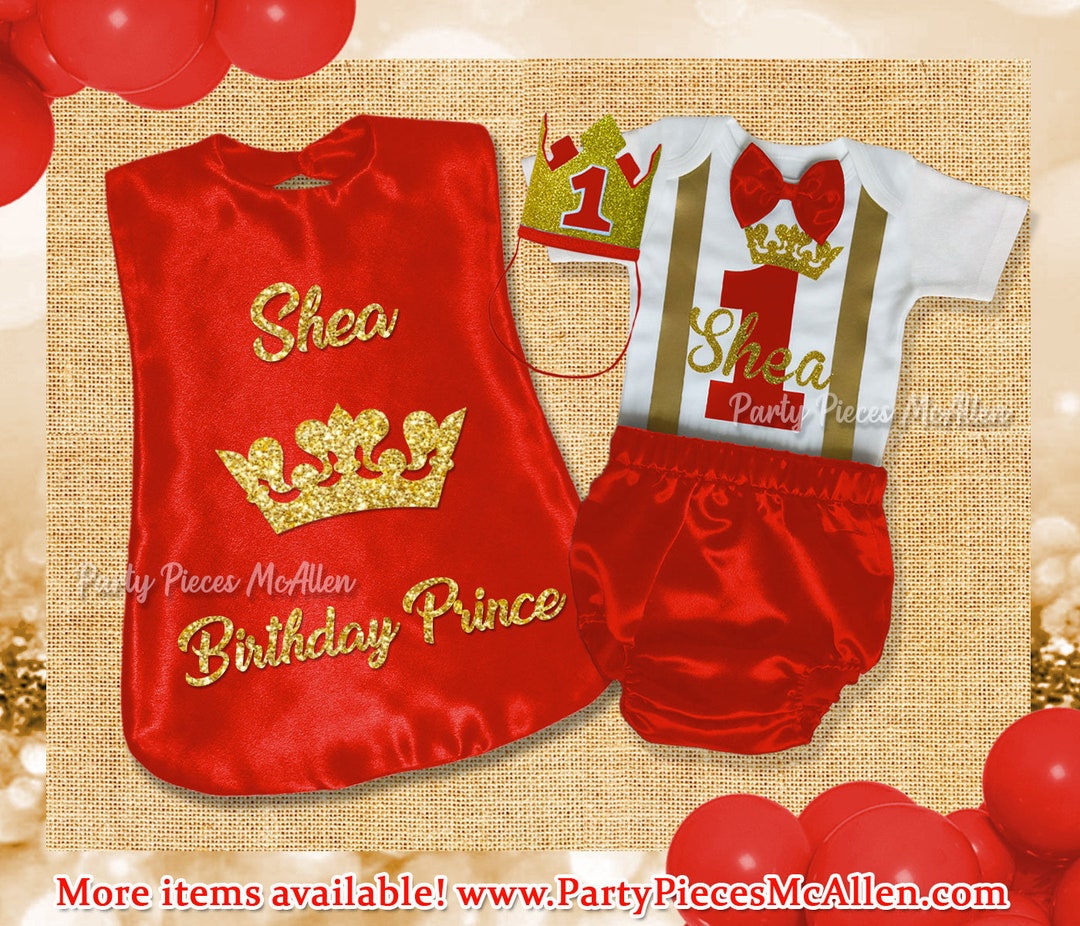 Red Prince Birthday Outfit, Red Royal Prince Birthday Outfit, Red Royal ...