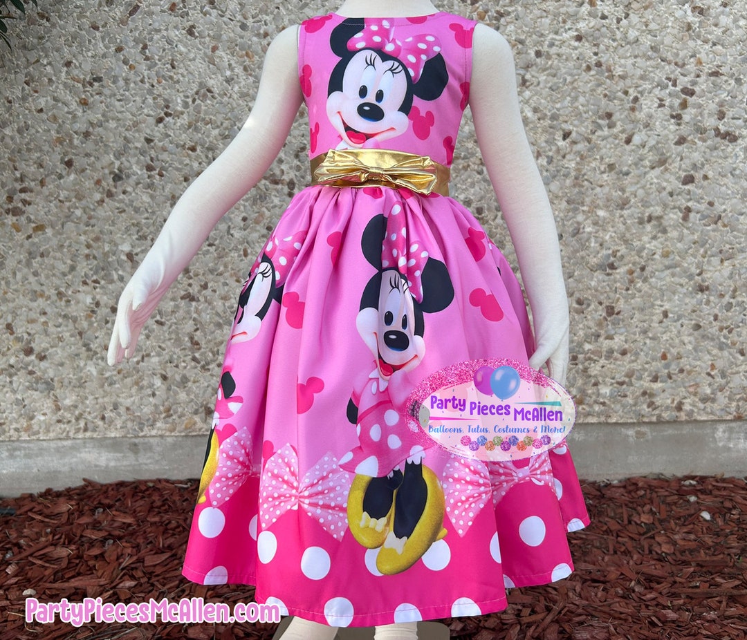 Pink Mouse Dress, Minnie Mouse Birthday Dress, Minnie Birthday Outfit ...