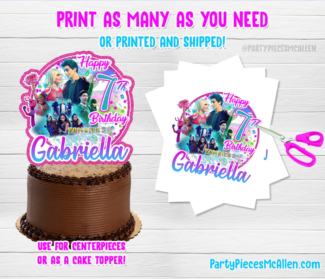 Digital Zombies 3 Cake Topper, Digital Zombies 3 Centerpiece, Zombies 3 ...