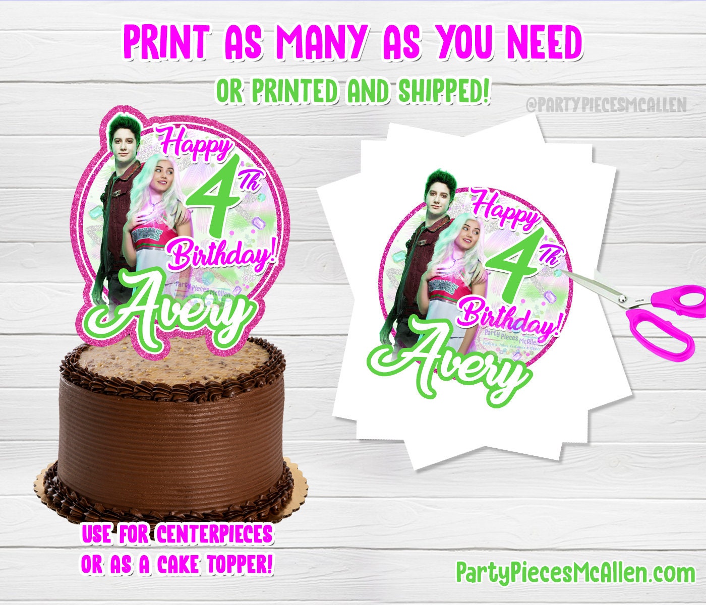 Digital Zombies 2 Cake Topper, Digital Zombies 2 Centerpiece, Zombies 2 ...