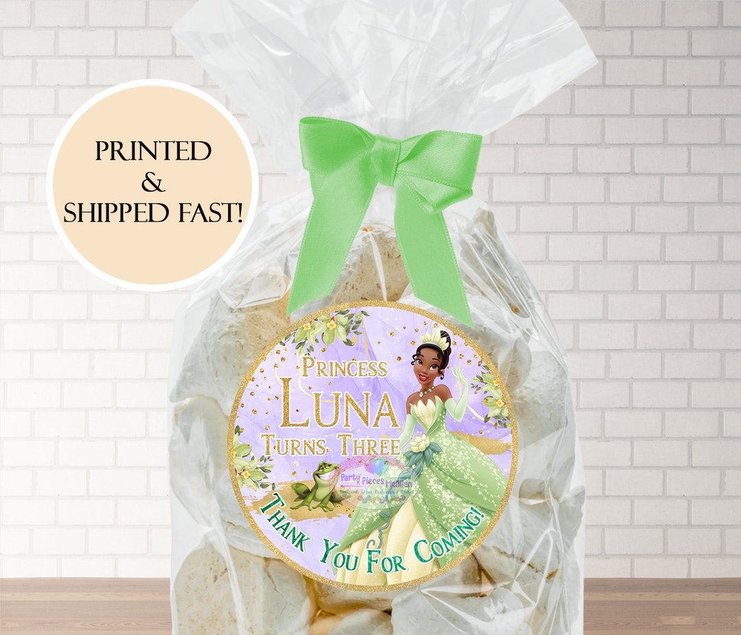 Princess Tiana Birthday Stickers, Custom Birthday Stickers, Princess ...