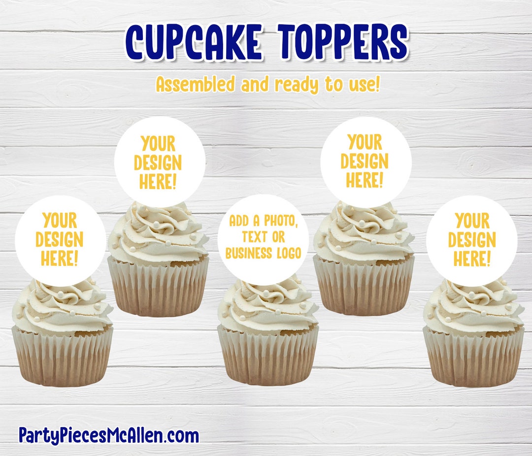 Customized Cupcake Toppers Custom Business Cupcake Toppers - Etsy