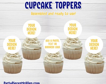 Add a Custom Text Cupcake Photo Topper Add-on - Etsy