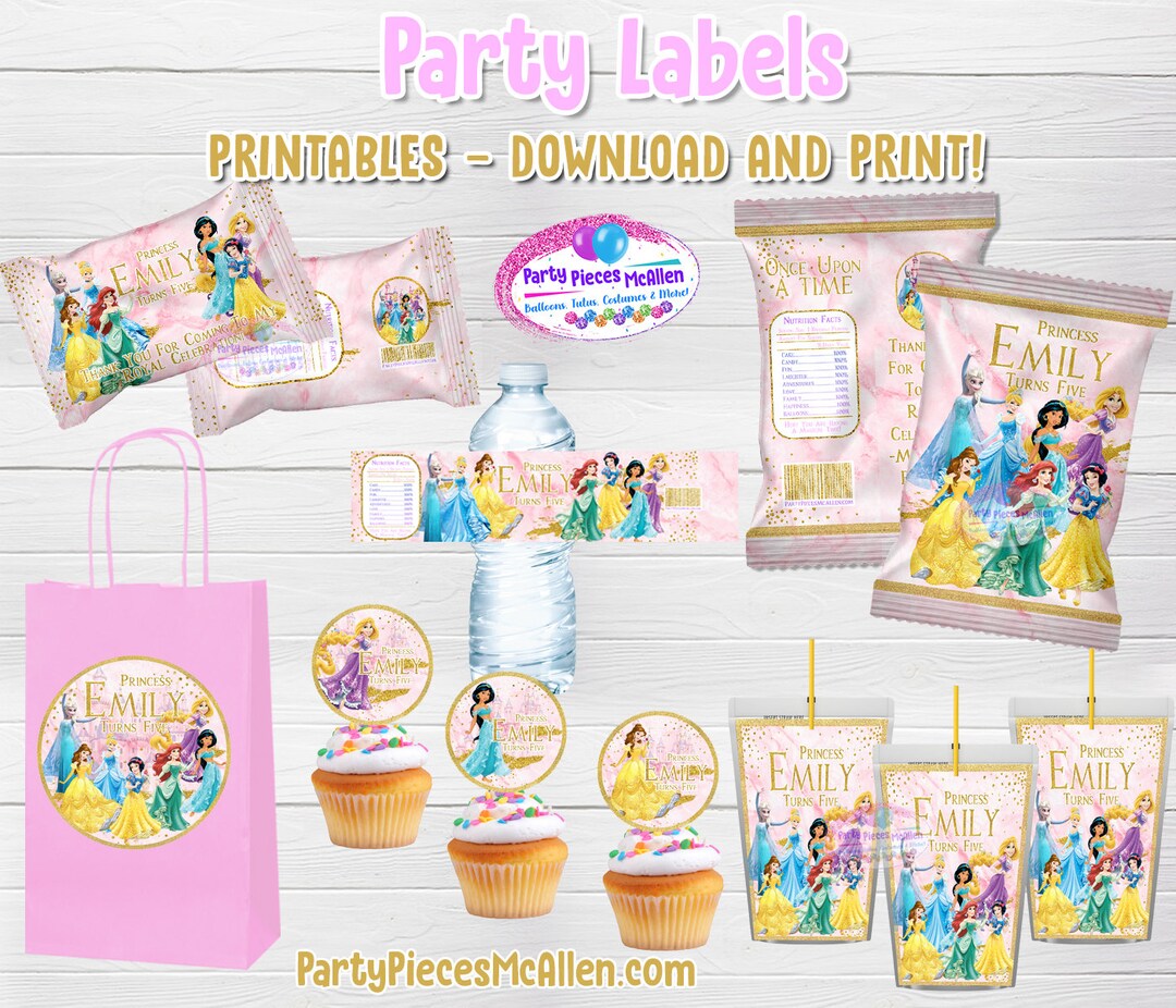 PRINTABLE Princess Birthday Package, DIY Princess Party Package - Etsy