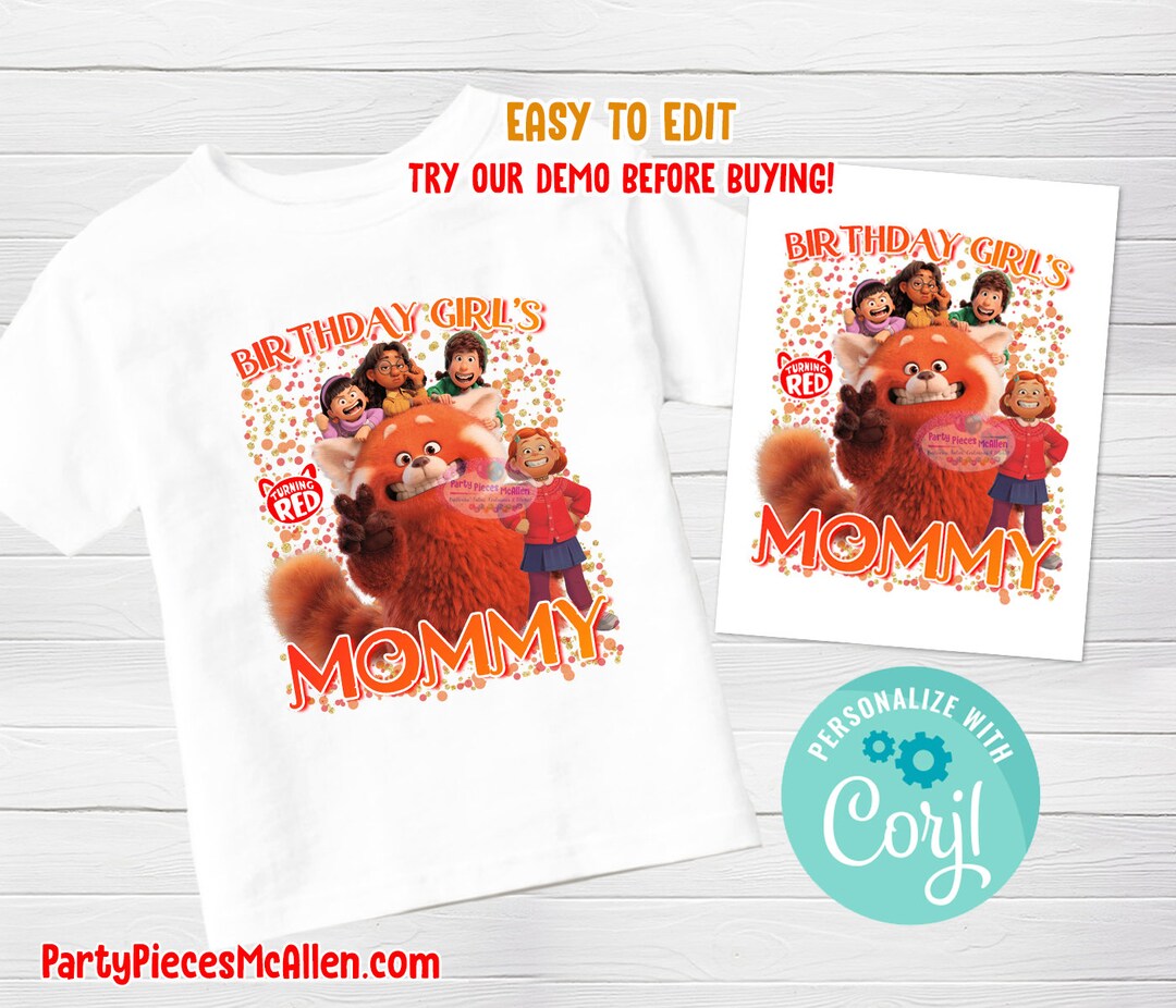 Turning Red Family Printable Shirt, Editable Turning Red Family ...