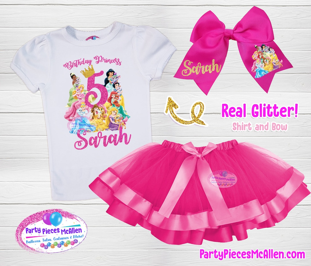 Princess Birthday Tutu Outfit, Princess Glittery Birthday Tutu Set ...