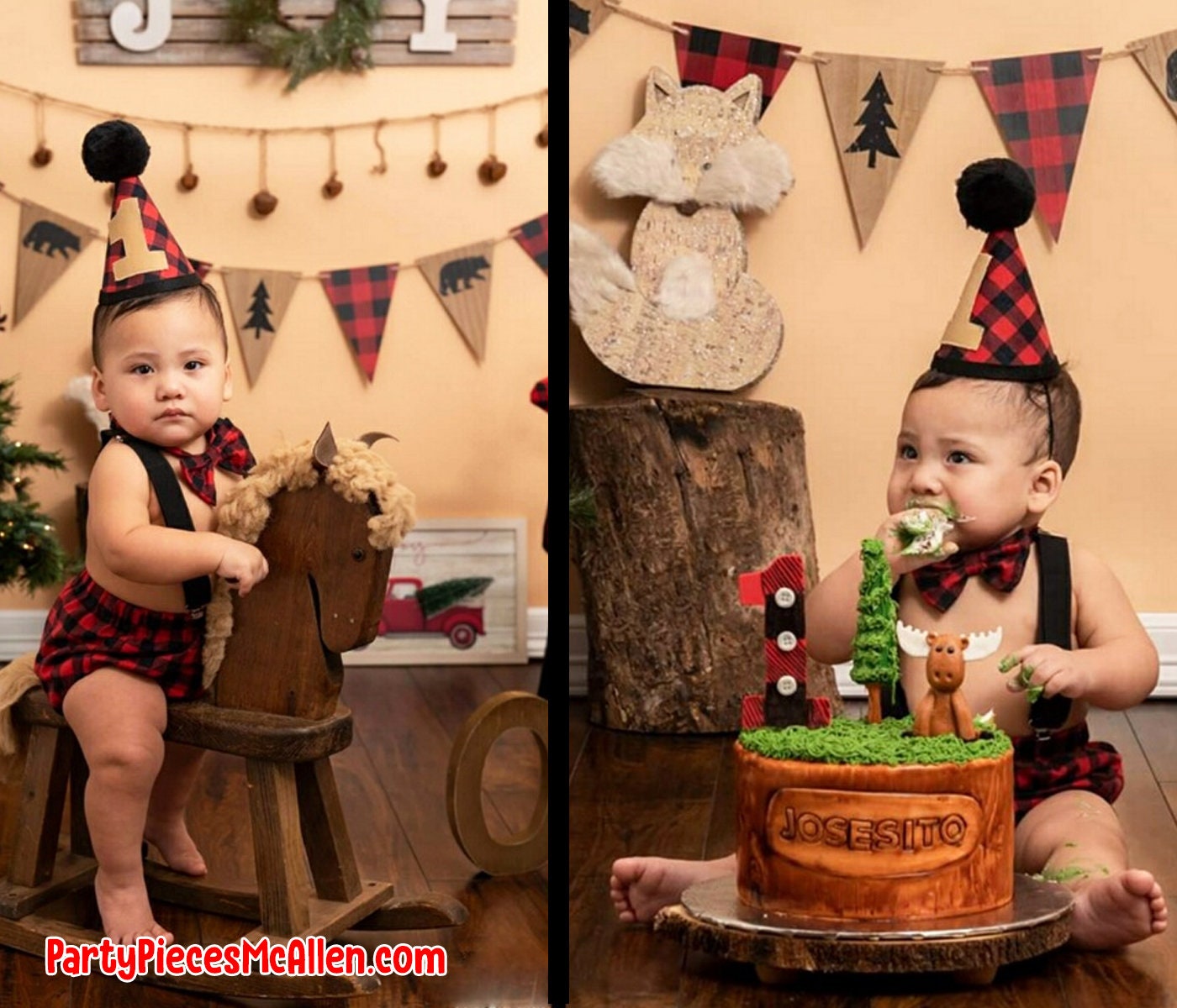 Lumberjack Cake Smash Outfit, Boy Cake Smash Outfit, First Birthday ...
