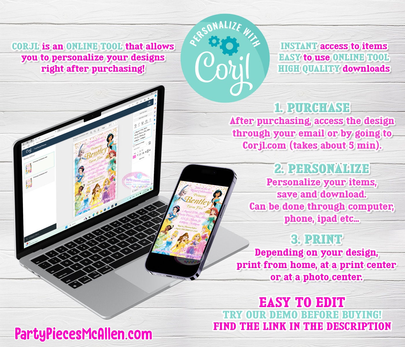 Princess Editable Box Labels, Princess Digital Files, Princess Labels ...