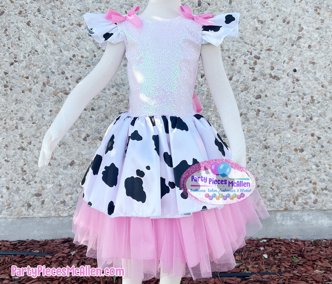 Girls Cow Print Dress, Cowgirl Theme Dress, Farm Party Dress, Cowgirl ...