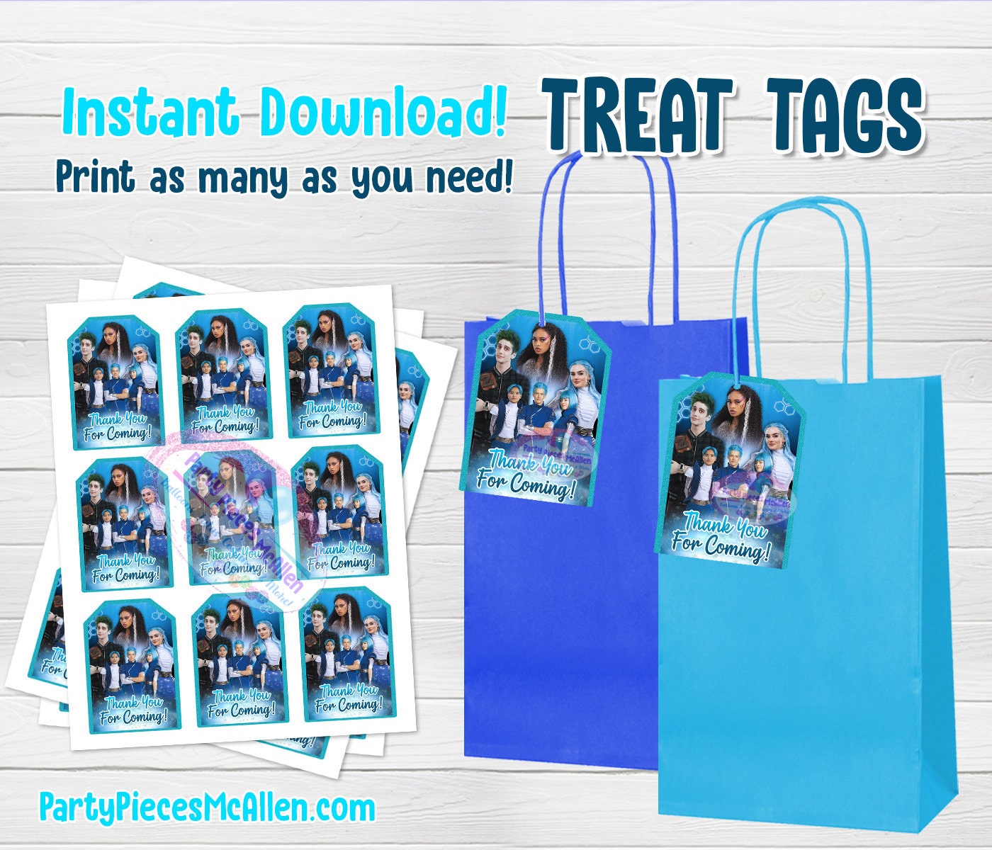 Zombies 3 Aliens Treat Tags, Zombies 3 Thank You Tags, Instant ...