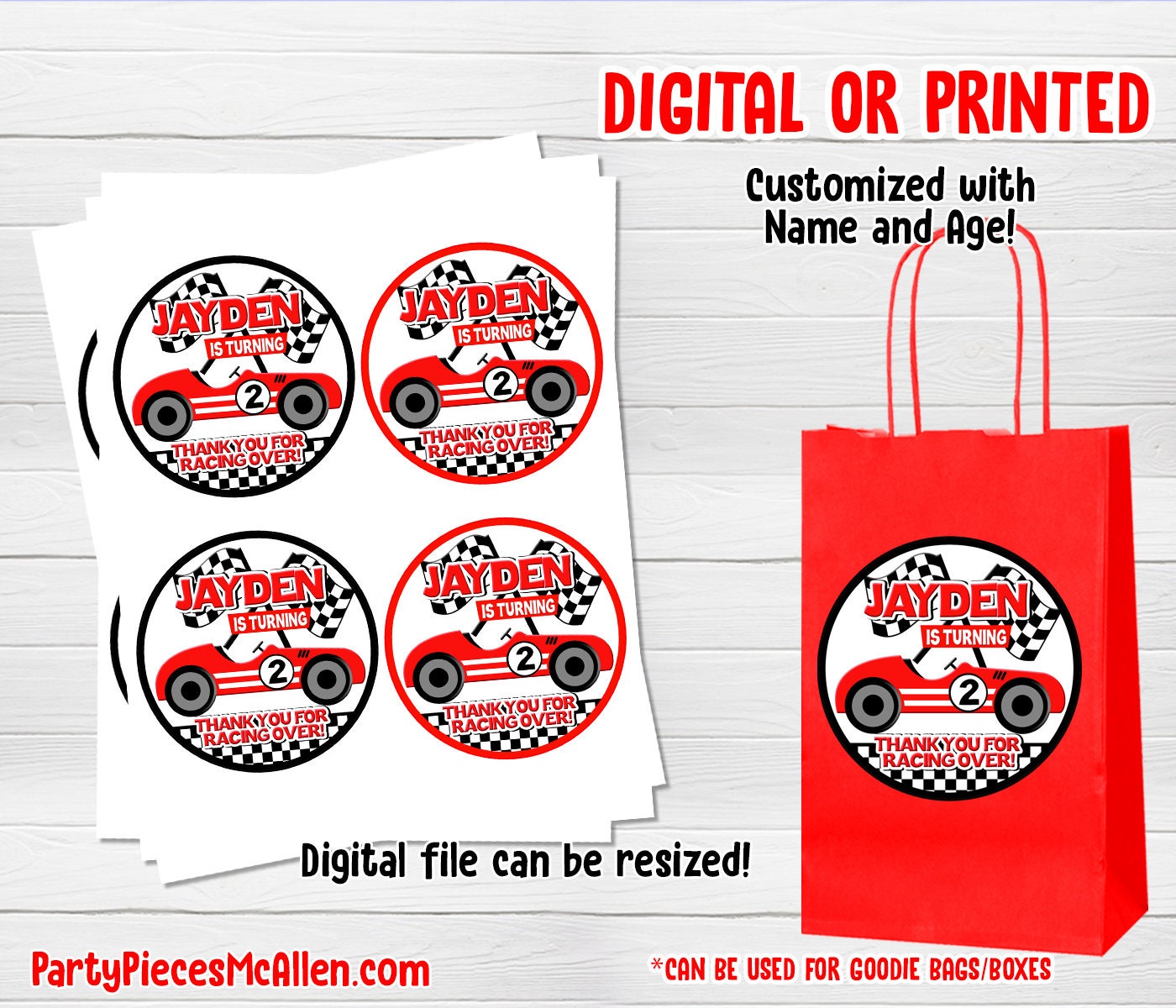 Red Racecar Stickers Racer Party Stickers Racer Party - Etsy