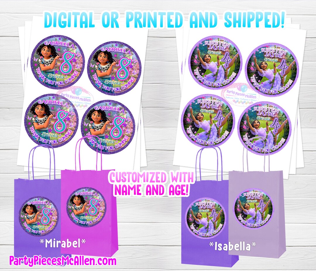 Encanto Round Labels, Encanto Party Supplies, Encanto Digital File ...
