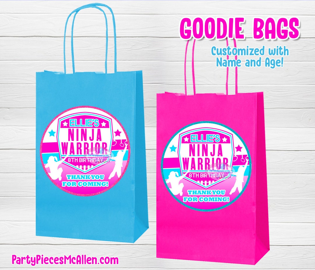 Ninja Girl Goodie Bags, Ninja Girl Candy Bags, Ninja Pink Girl Party ...