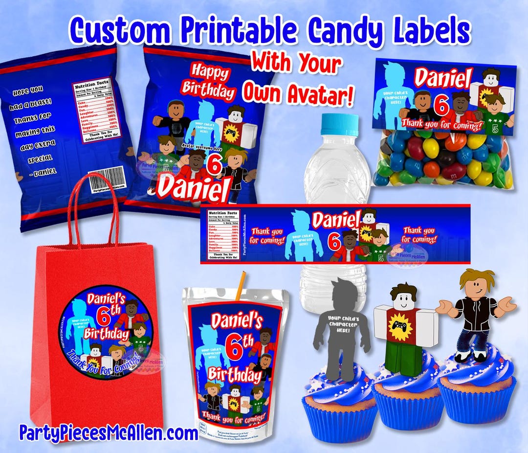 Gamer Boy Candy Labels Bundle With Avatar, Gamer Boy Party Labels With ...
