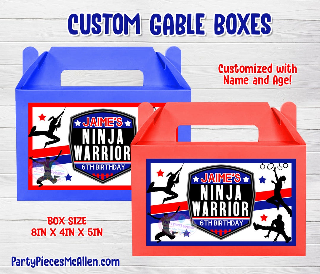 Ninja Warrior Gable Boxes, Ninja Warrior Birthday Party Supplies ...