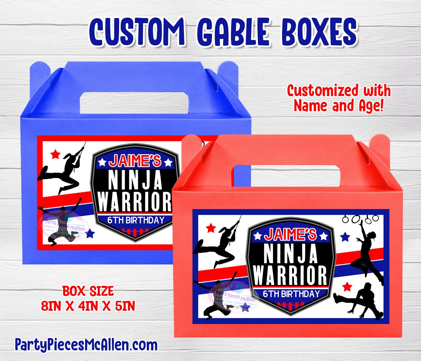 Ninja Warrior Gable Boxes, Ninja Warrior Birthday Party Supplies ...
