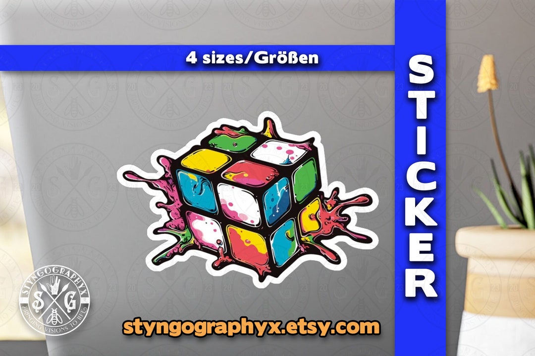 Rubiks Cube Sticker Gift for Puzzle Lovers Magicians Durable Waterproof ...