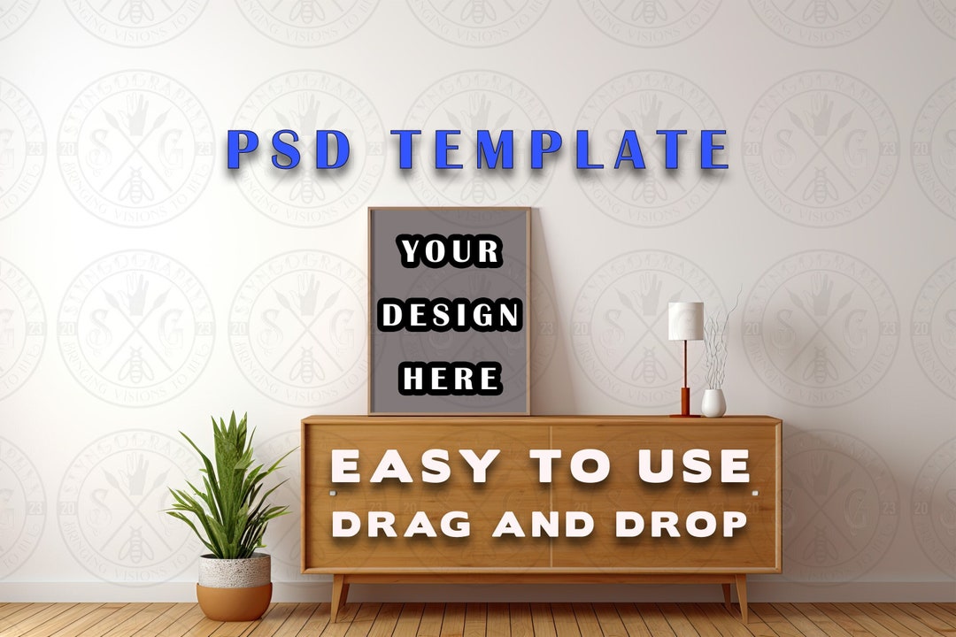 Instant Digital Download Photoshop Mockup Template, Drag & Drop PSD ...