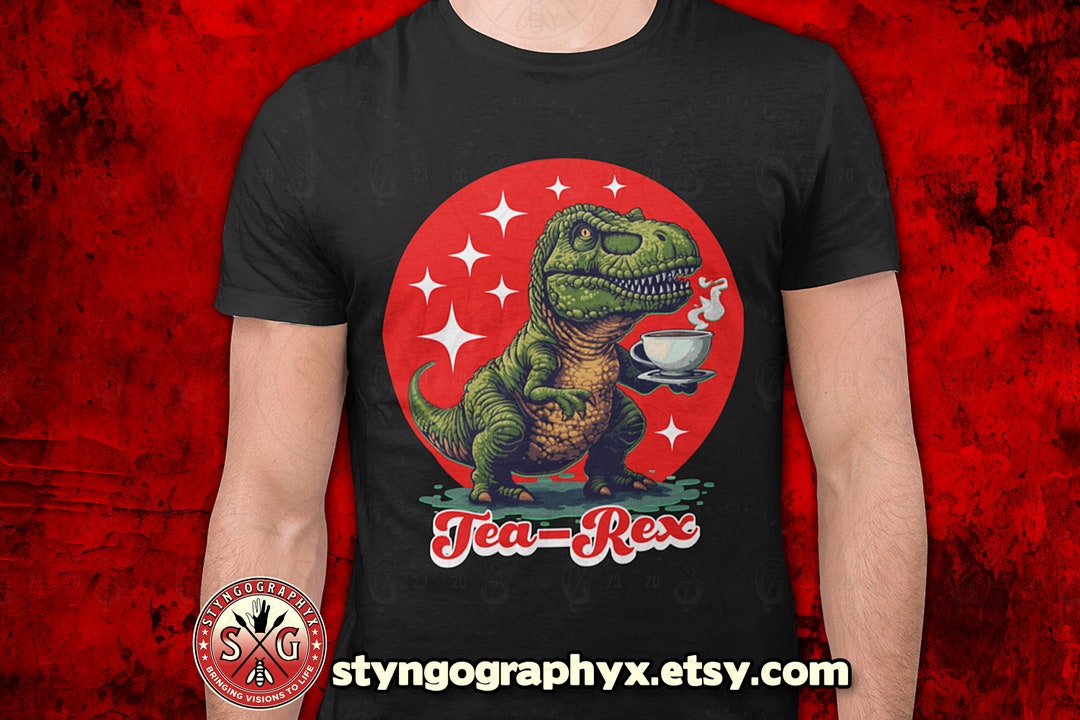 Tea-rex Shirt, Tyrannosaurus Rex T-shirt, T-rex Pun, Funny Dinosaur Tee ...