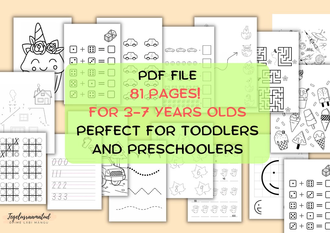 Preschool Worksheets 81 Pages Letter Recognition, Numbers, Counting ...
