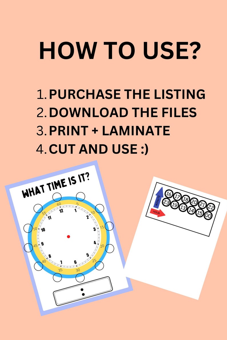 Printable Clock for Kids, PDF, Educational Activities Toddler ...