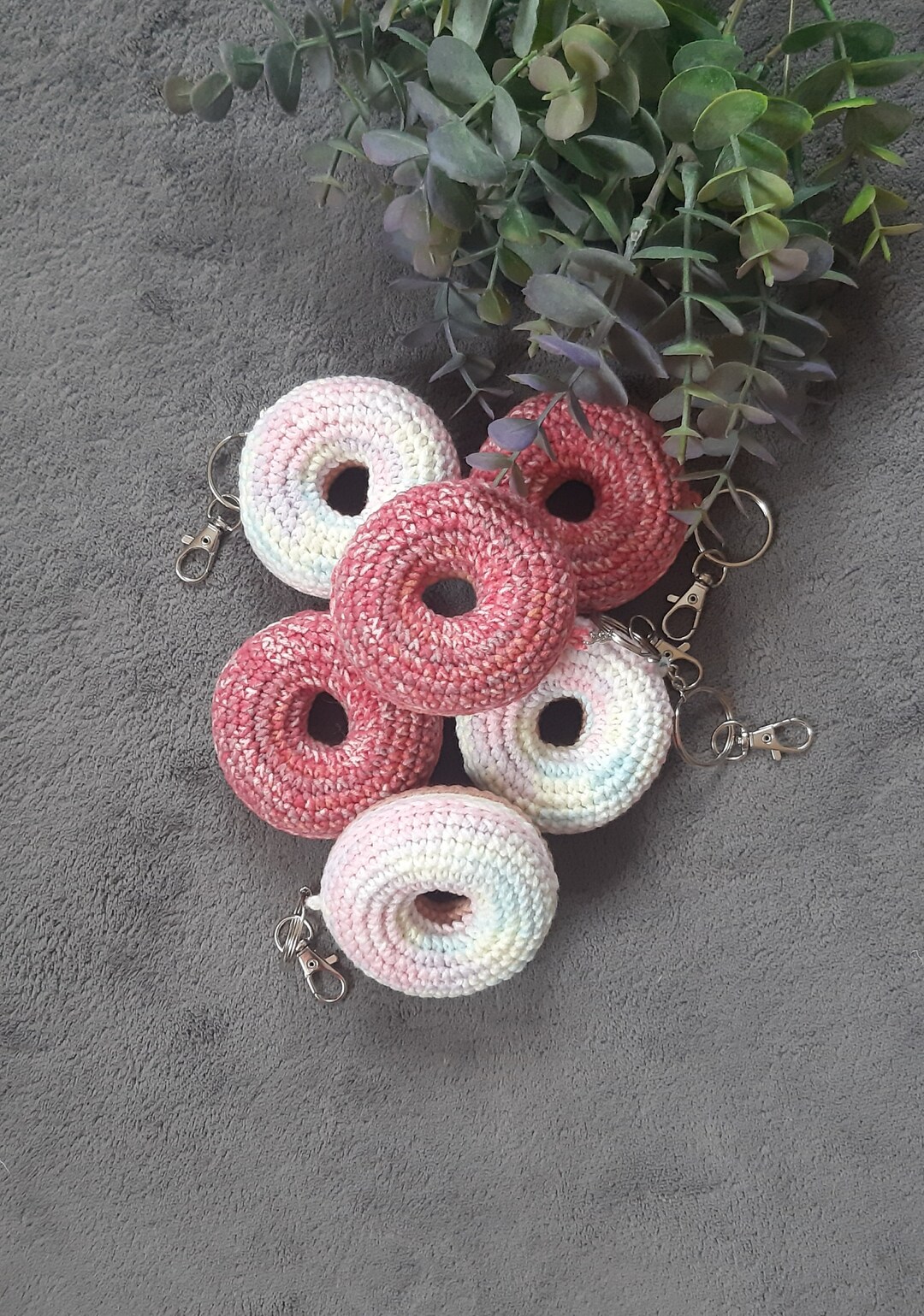 Crochet Donuts Keychain, Multi Color Donuts - Etsy