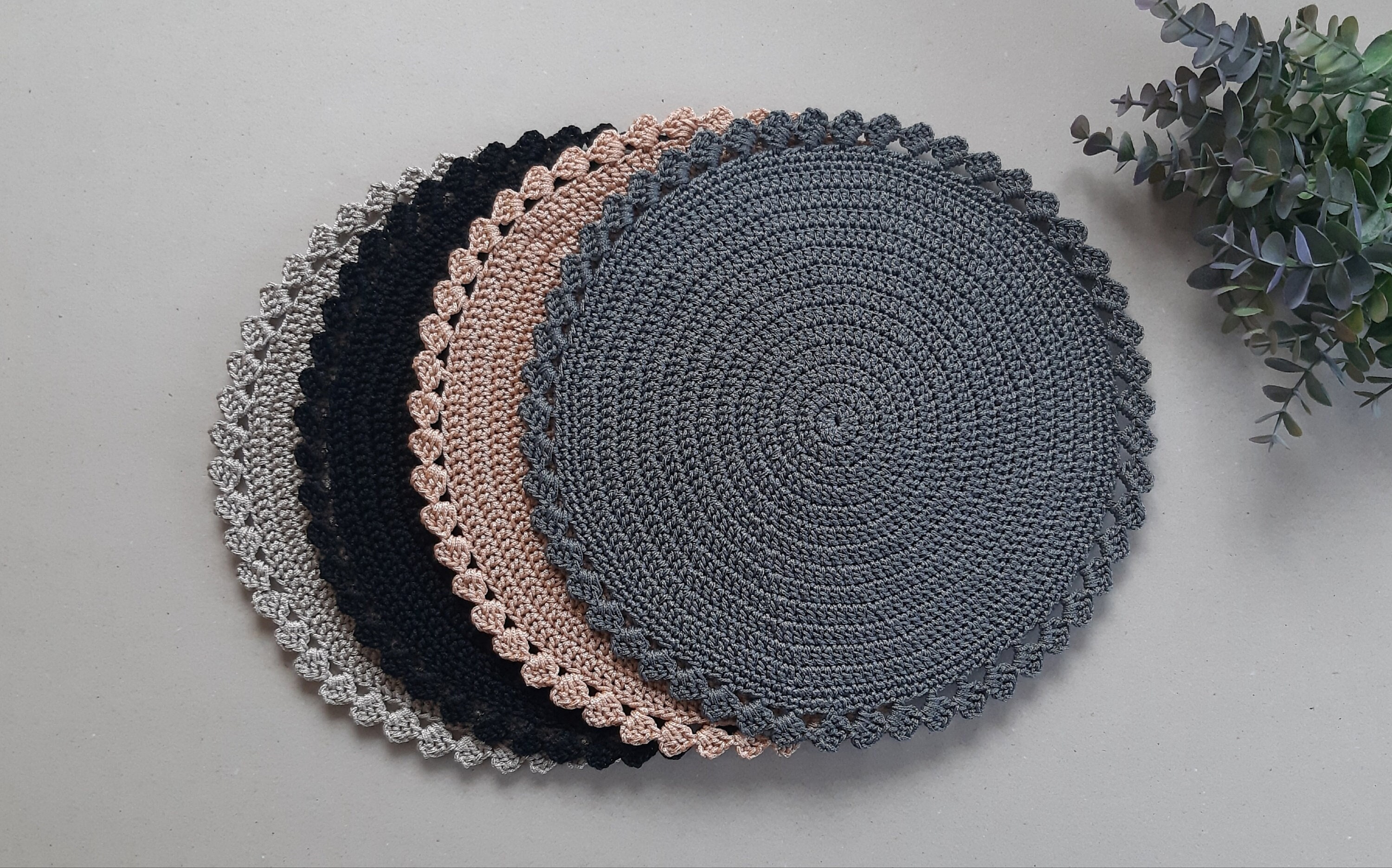 Crochet Table Mat, Handmade Round Placemat, Home Table Decor - Etsy