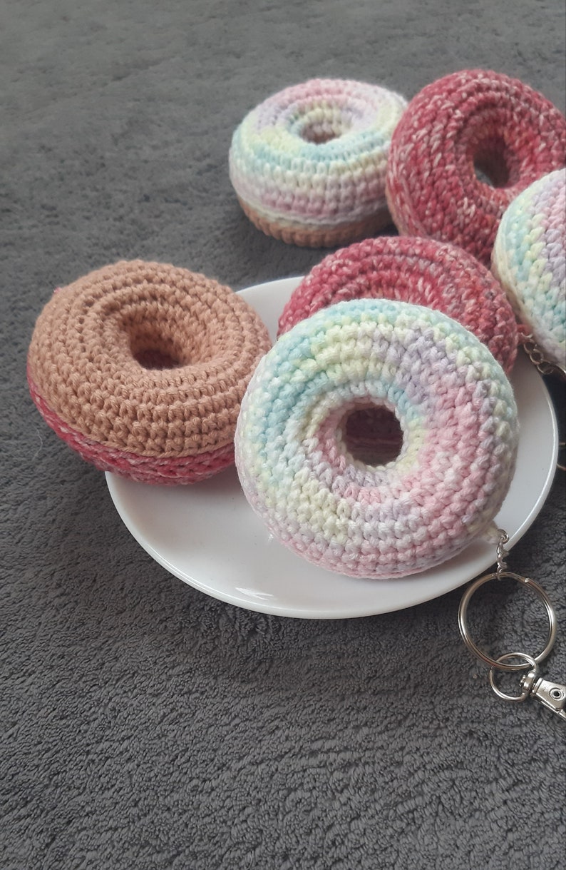 Crochet Donuts Keychain, Multi Color Donuts - Etsy