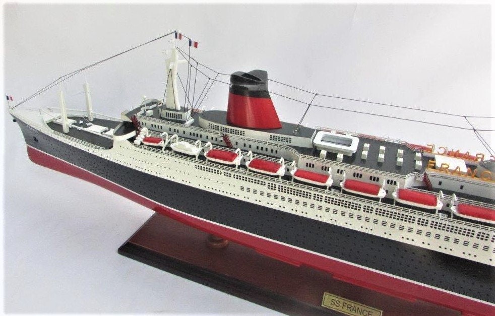 Wooden Boat Model PAQUEBOT FRANCE Length: 102 Cm - Etsy
