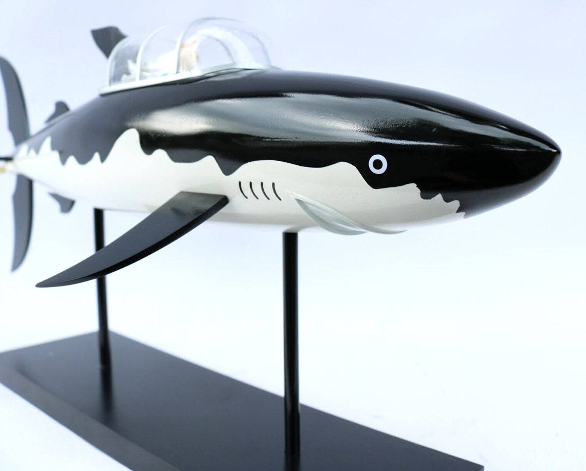 Wooden Boat Model Submarine LE REQUIN TINTIN Length: 51 Cm - Etsy Canada