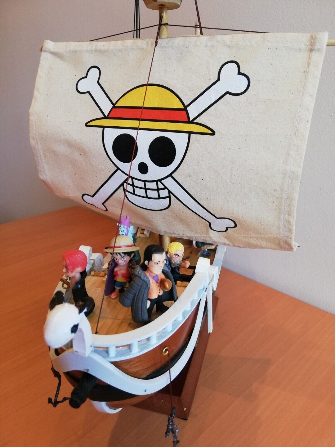 Very Beautiful Wooden Ship Model - ONE PIECE - Length: 41 Cm With 12 ...