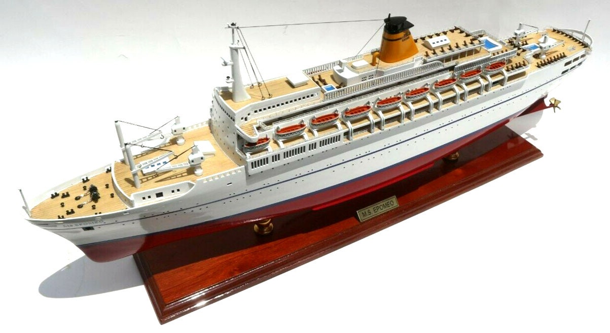 Wooden Ship Model Liner MS EPOMEO TINTIN Length: 80 Cm - Etsy