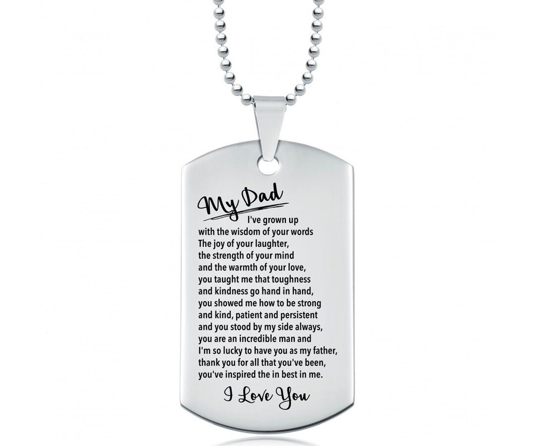 A to My Dad Growing up Dog Tag With Personalisation - Etsy