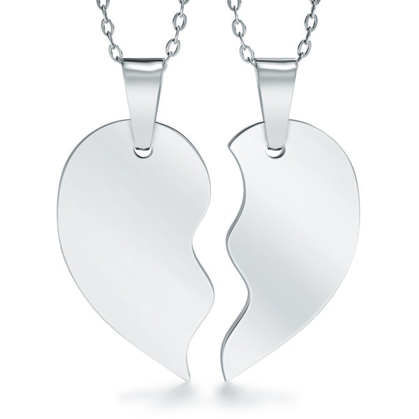 Split Heart Necklace - Etsy