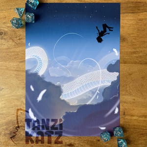 Noah Cloud Dragon Art Print - Dnd Sorcerer A4/A5/A6 // Tanzikatz - Etsy