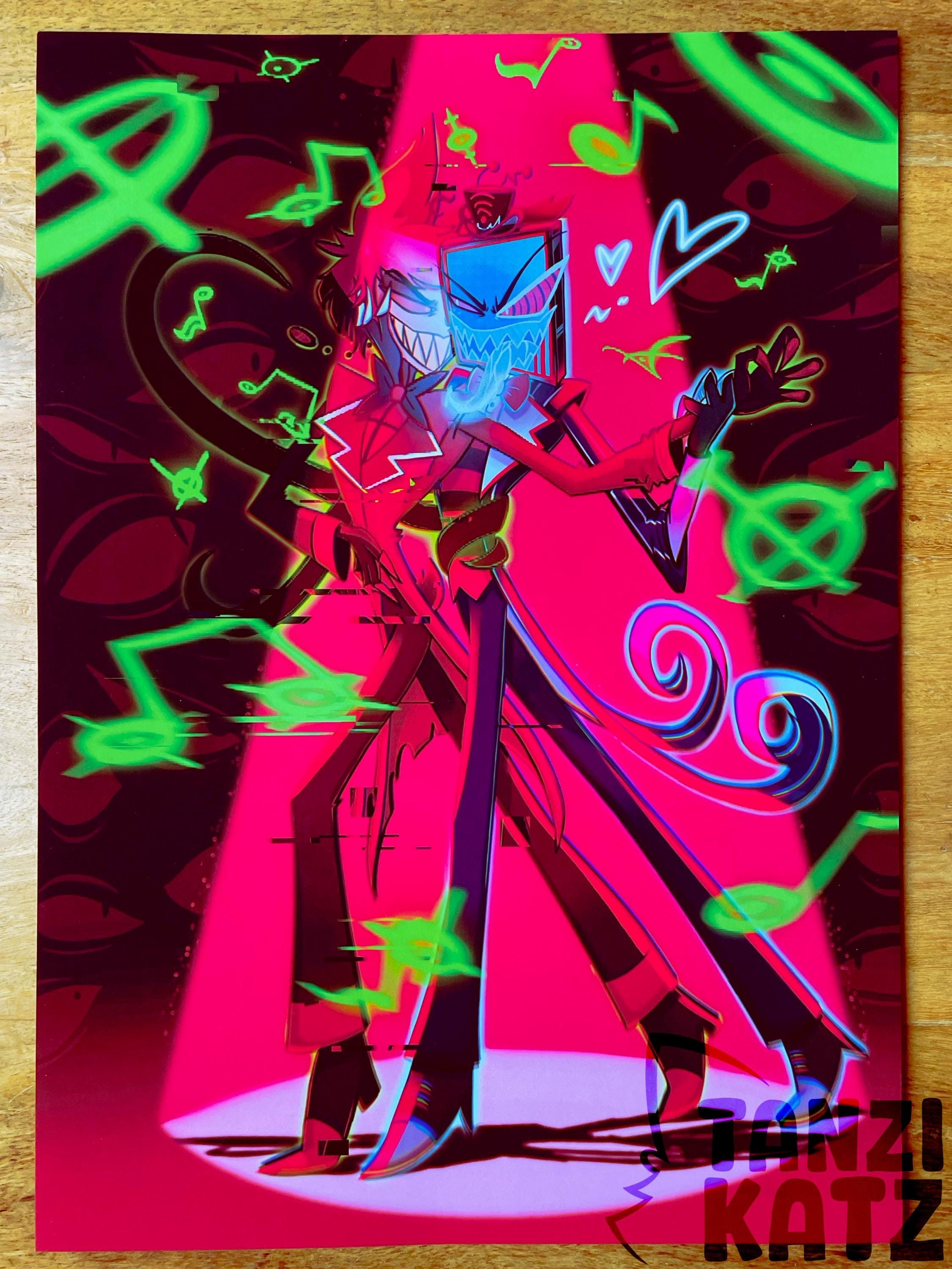 Radiostatic Tango Print Alastor & Vox Hazbin Hotel Fanart A3 ...